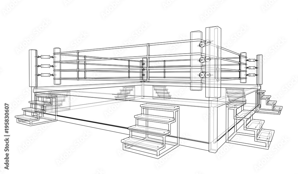 Boxing ring isolated on white background Stock Vector | Adobe Stock