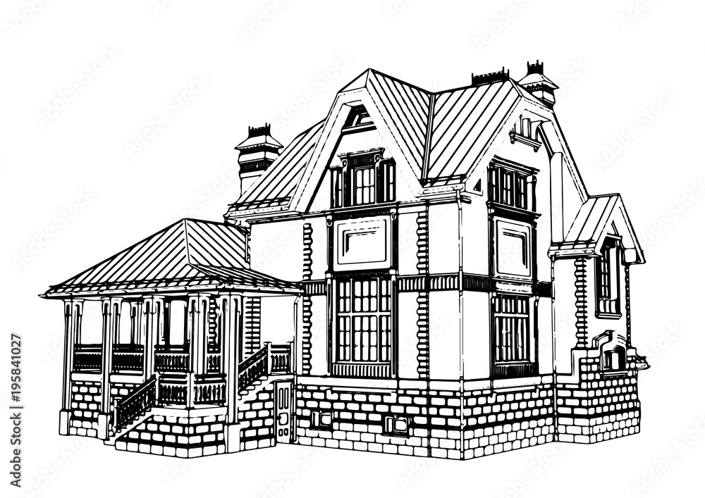 vector house sketch. Stock Vector | Adobe Stock
