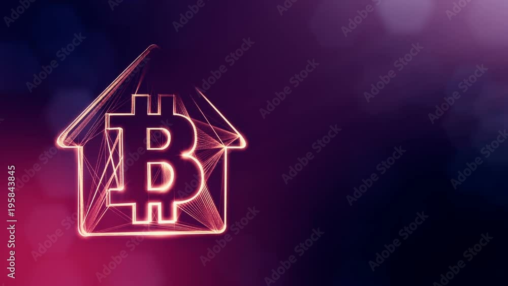 Sign of logo bitcoin inside the emblem of the house. Financial ...