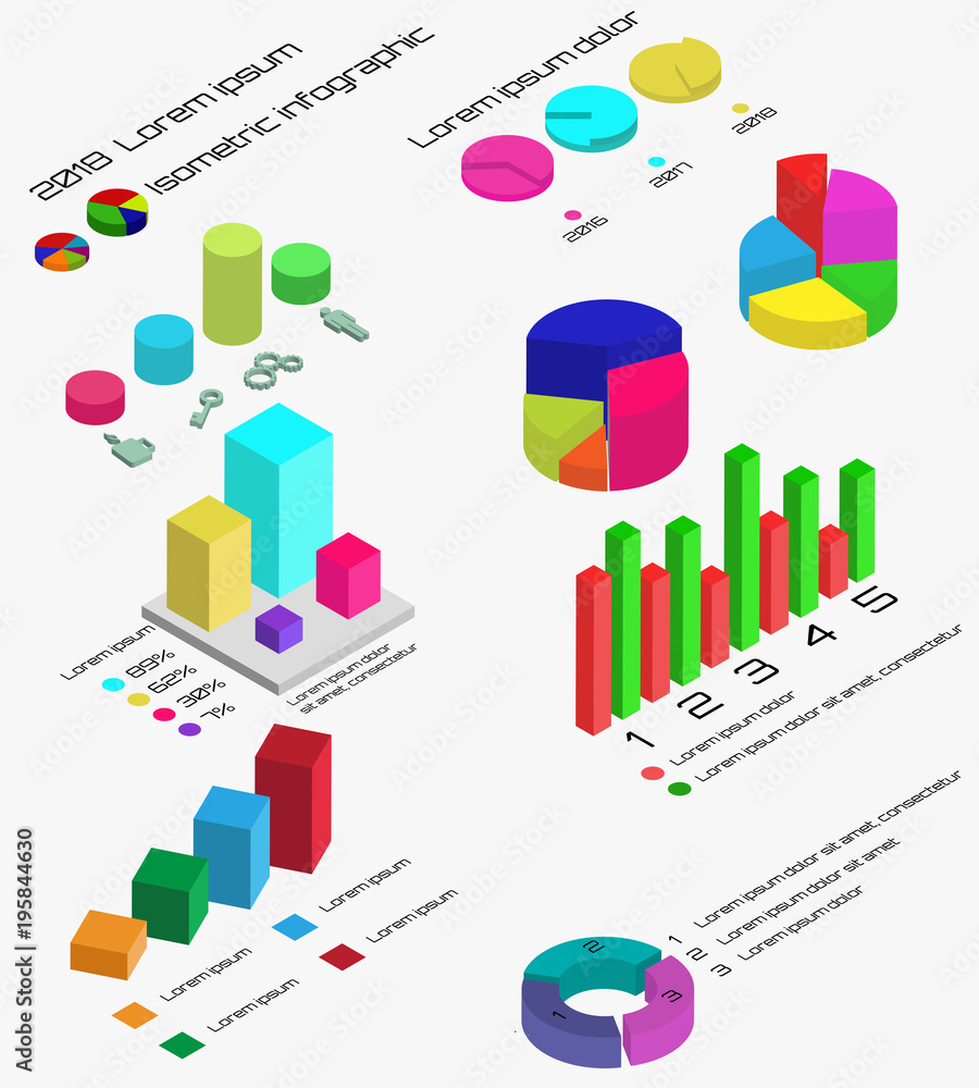 Flat 3d isometric infographic. Isometric 3d business vector infographic ...