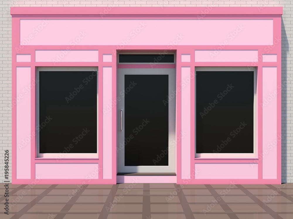 Pink store facade - modern pink shop front Stock Illustration | Adobe Stock