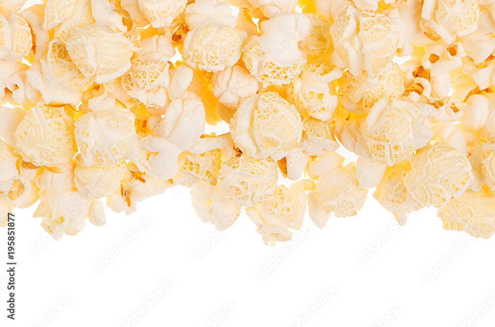 Classic popcorn background as decorative border with copy space ...