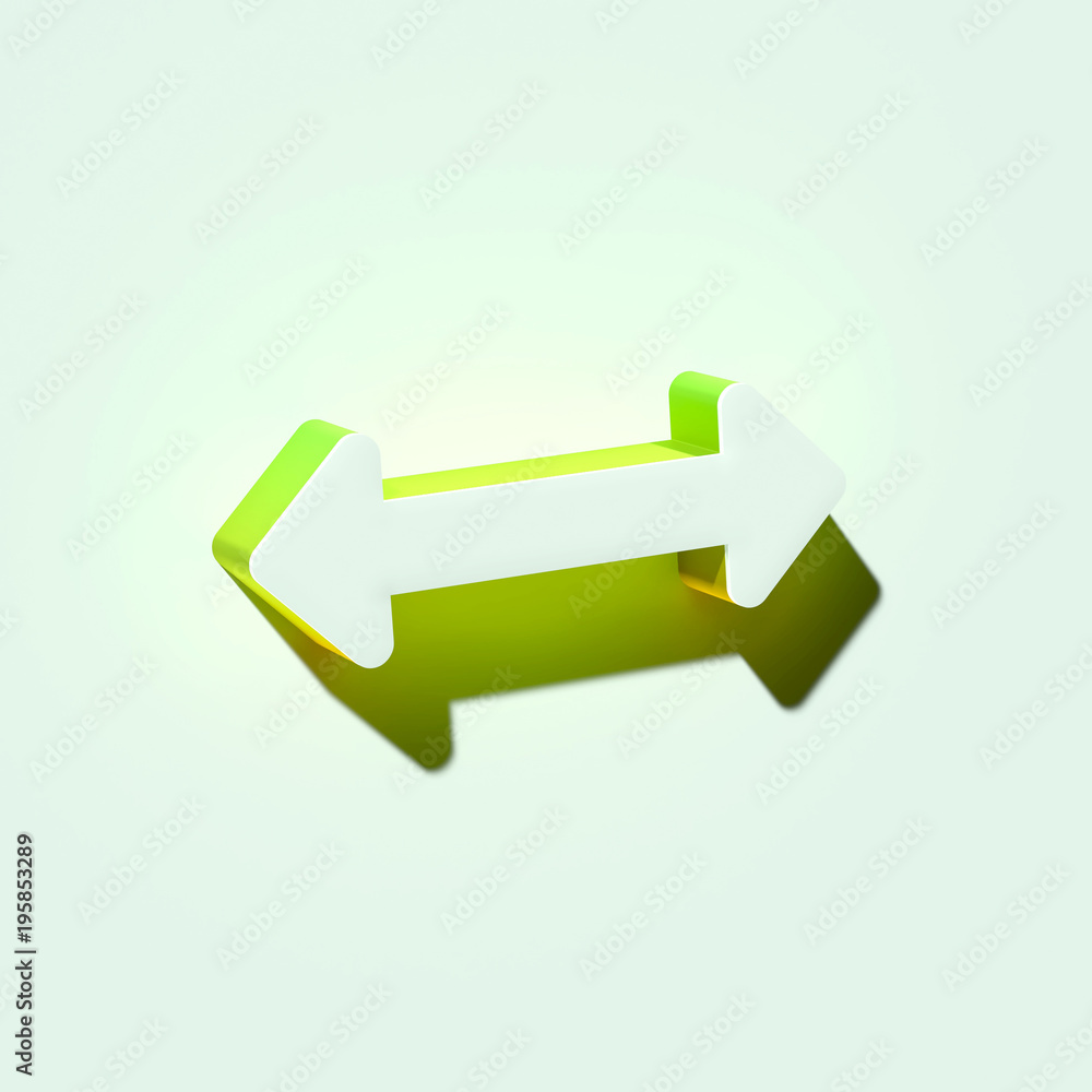 White Horizontal Arrows Icon. 3D Illustration of White Arrows, Bi ...