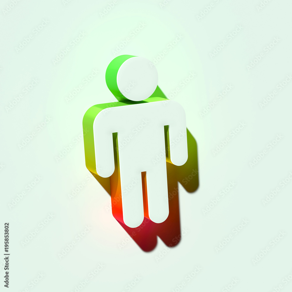 White Male Icon. 3D Illustration of White Sign, Man, Gentleman, Gender ...