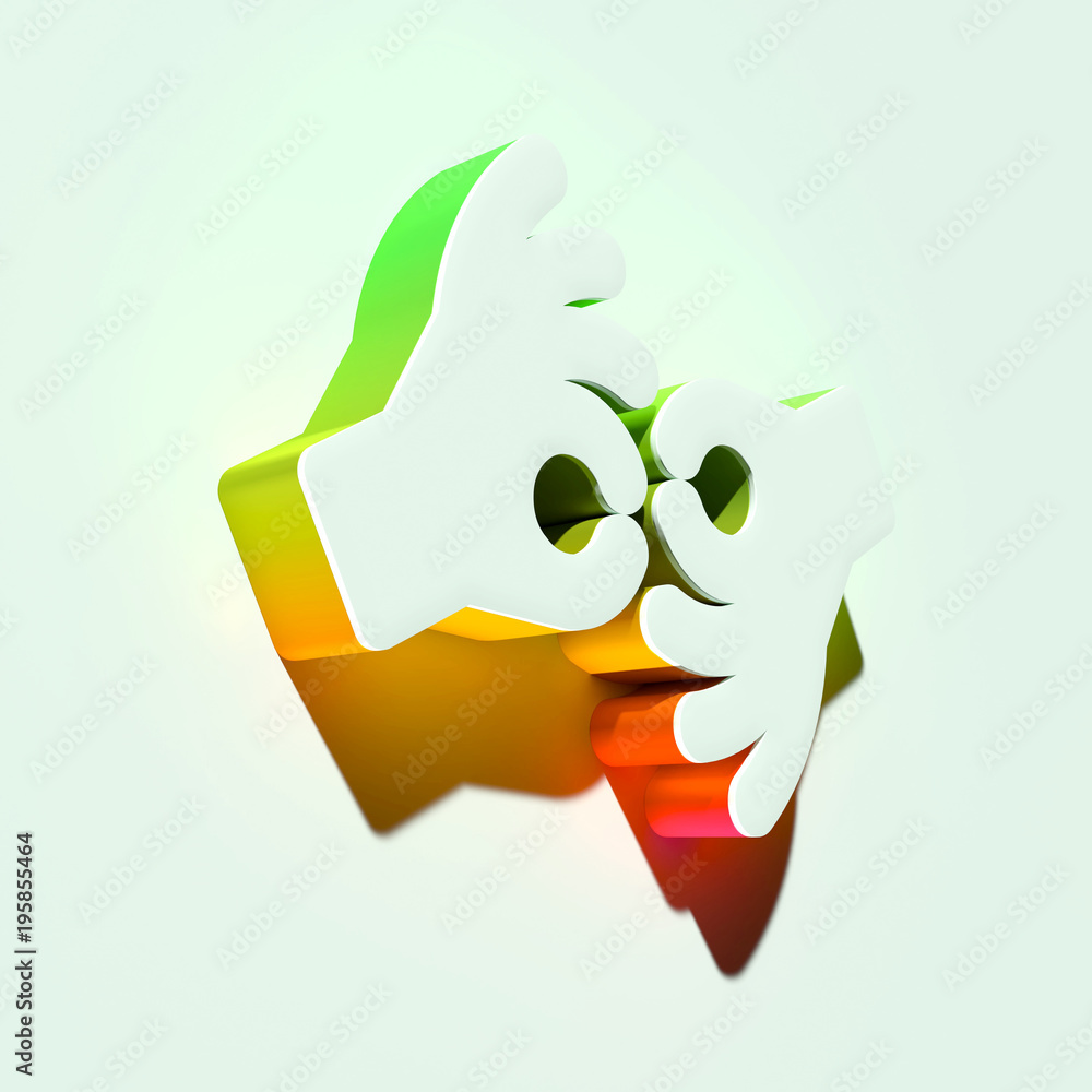 White American Sign Language Interpreting Icon. 3D Illustration of ...