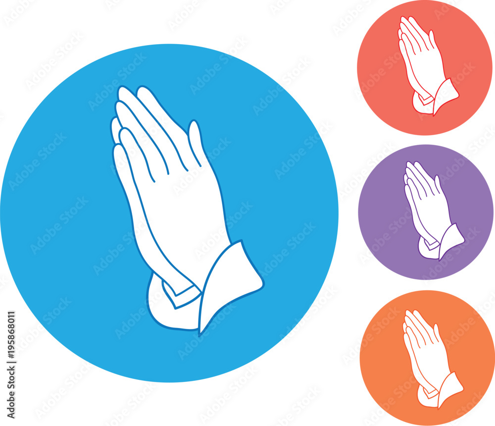 Vector Praying Hands Stock Vector | Adobe Stock