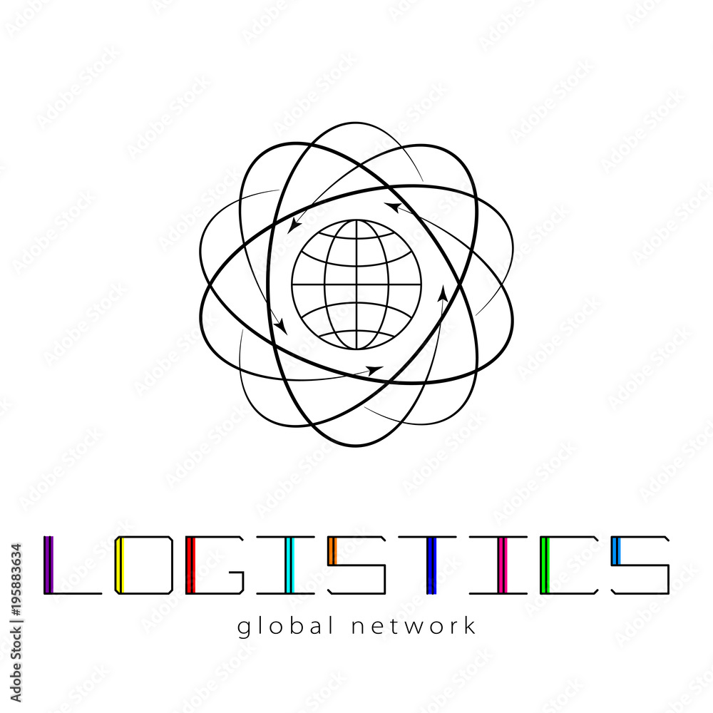 Global logistics network. Map global logistics partnership connection ...