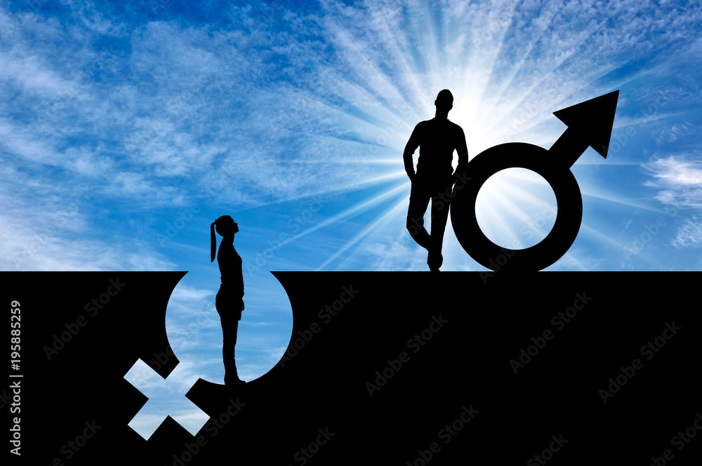 Concept of gender inequality and discrimination wall mural wallpaper ...
