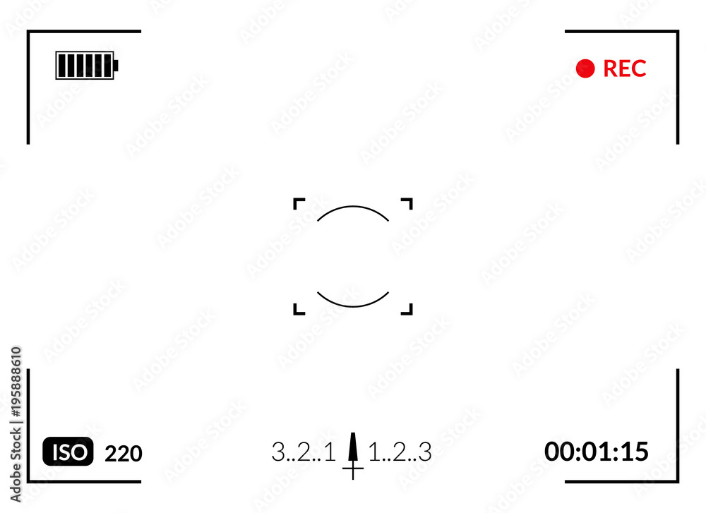 Camera viewfinder with digital focus and exposure camera settings ...