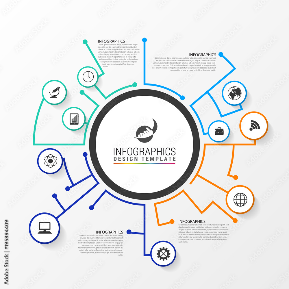 Infographic network concept. Modern business template. Vector Stock ...