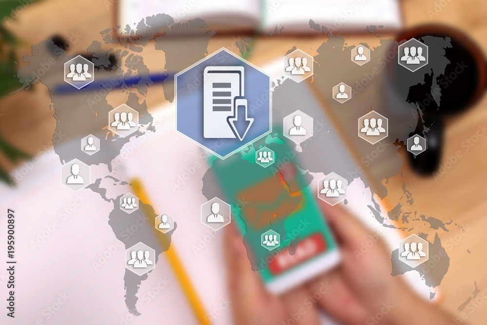 Document management system. DSM on the touch screen to the network, on ...