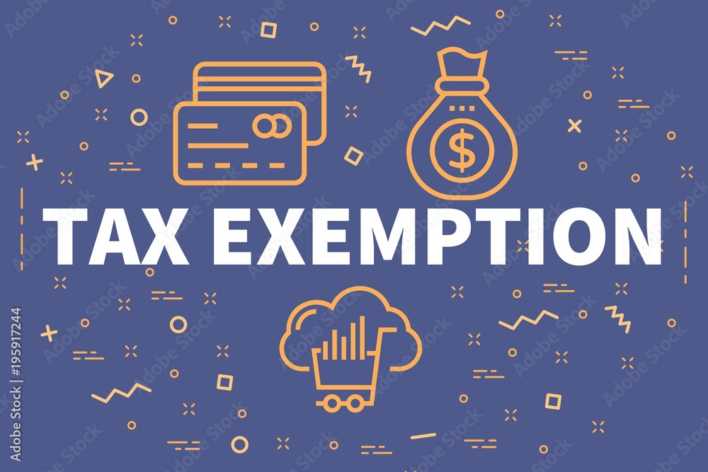 Conceptual business illustration with the words tax exemption Stock ...