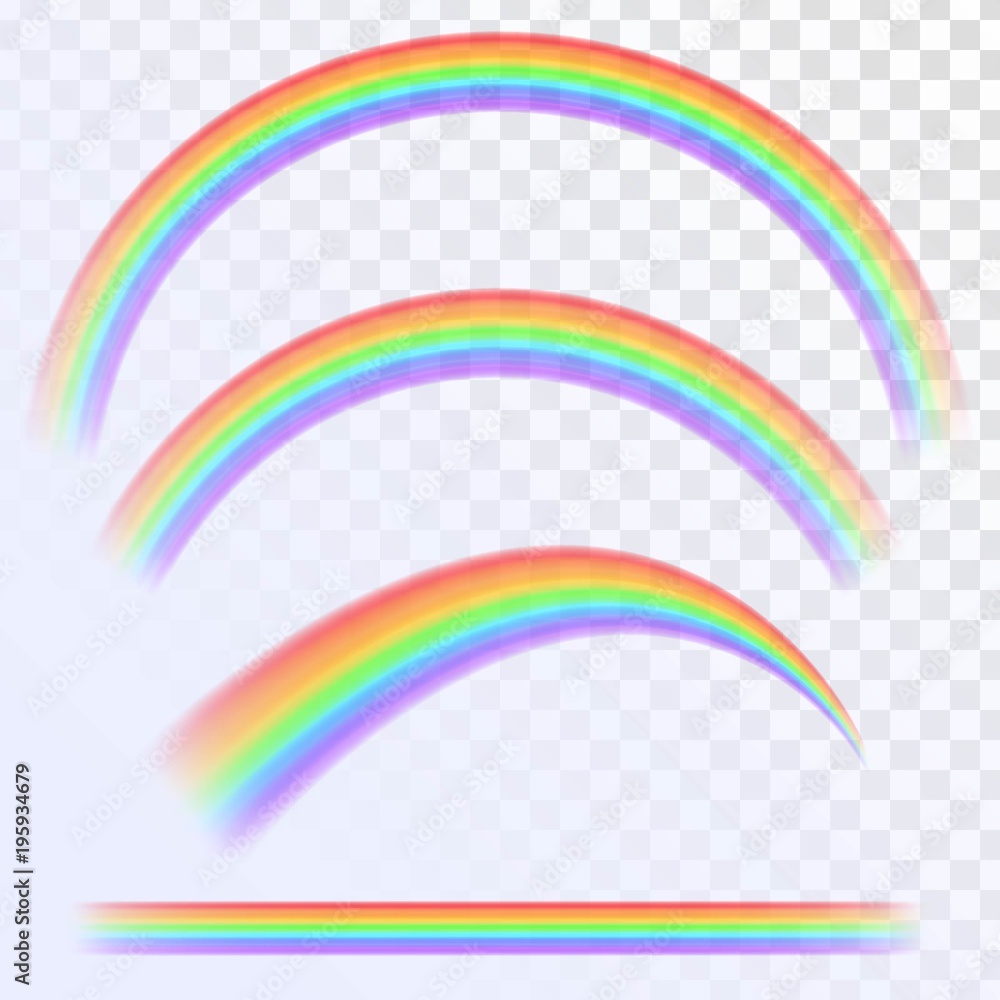 Set of a rainbow on a transparent background Stock Vector | Adobe Stock