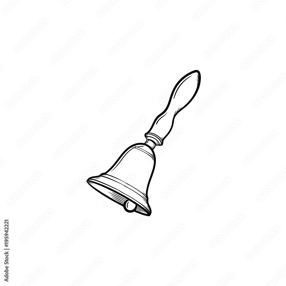 Bell hand drawn outline doodle icon. Vector sketch illustration of ...