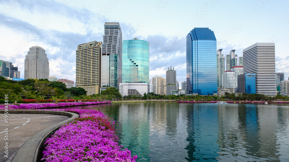 Asoke modern buildings of Bangkok city skyline, Thailand. Cityscape ...