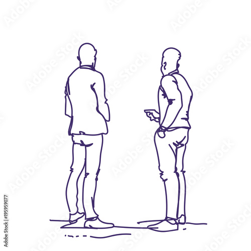 Two People Talking Standing