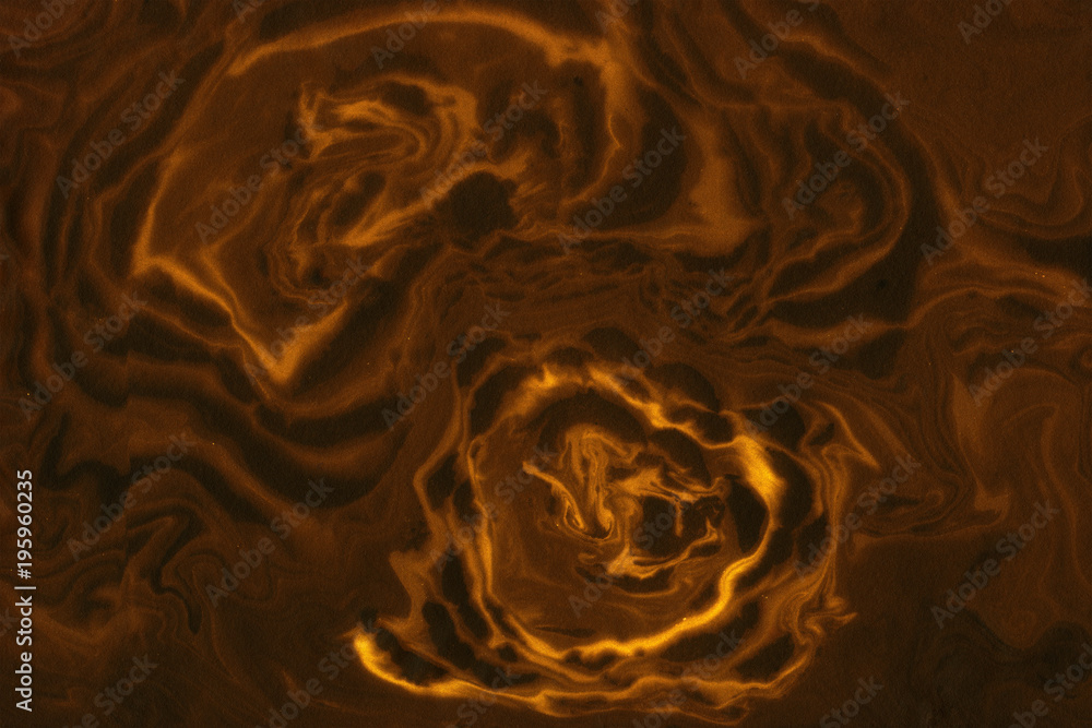 Suminagashi marble texture hand painted with brown ink. Digital paper ...