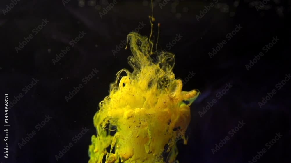 Colored flowing slow motion close up. Beauty animation shot underwater ...