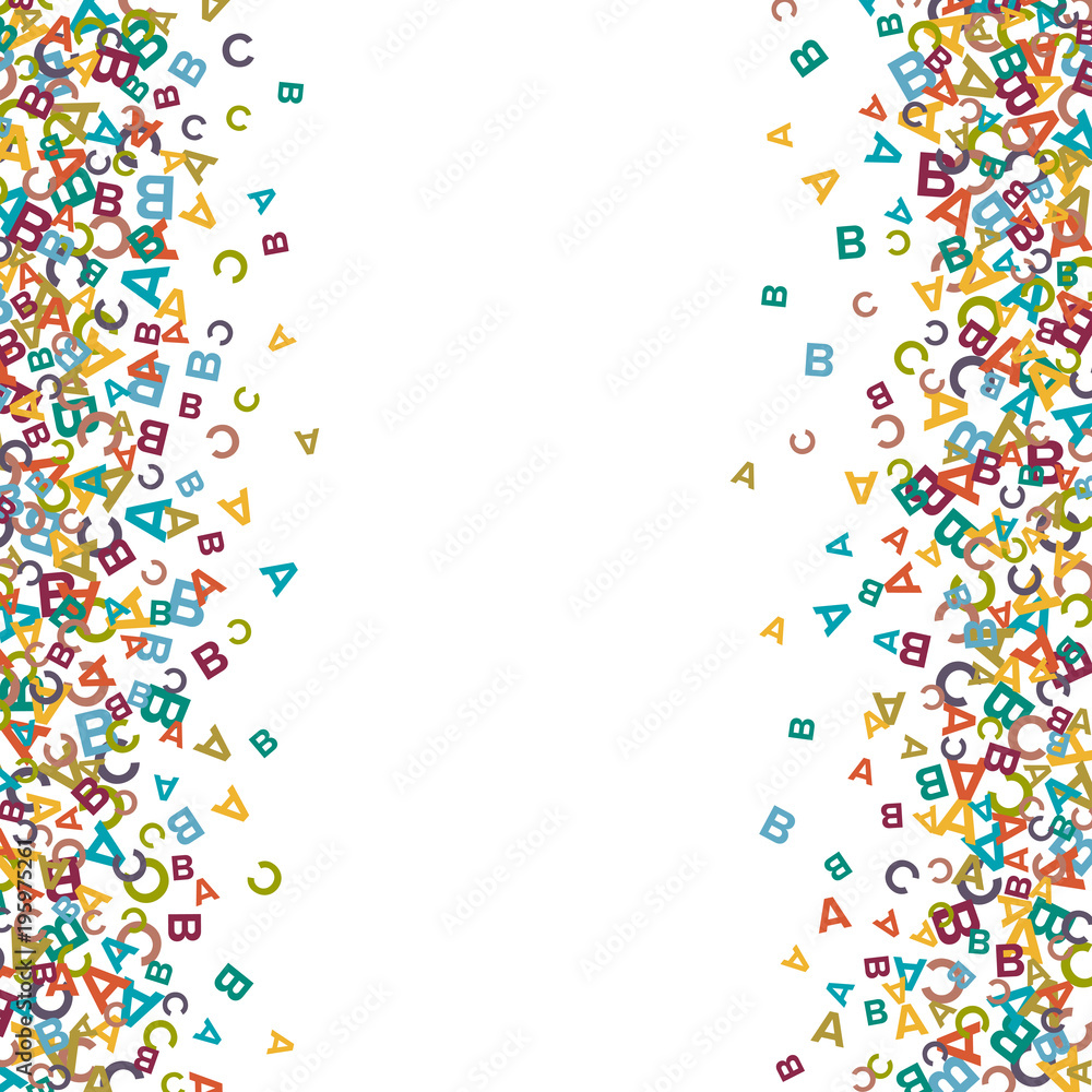 Vector colorful background made from alphabet symbols, letters or ...