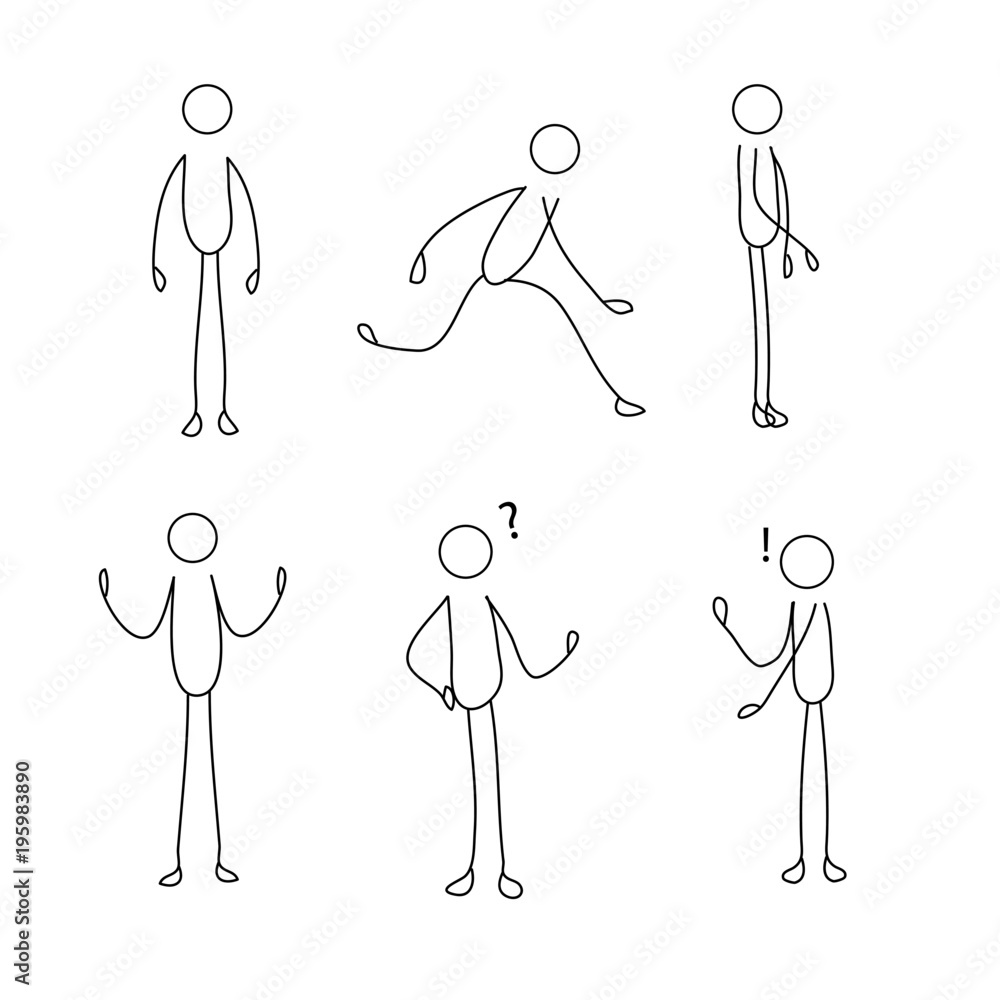 stick figure, stick man, stick men, stick people, stick person Stock ...