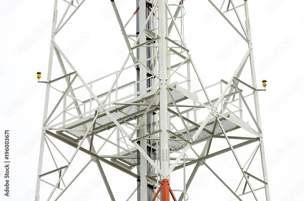 Telecommunication Tower. Cell Phone Signal Tower on sky background Can ...