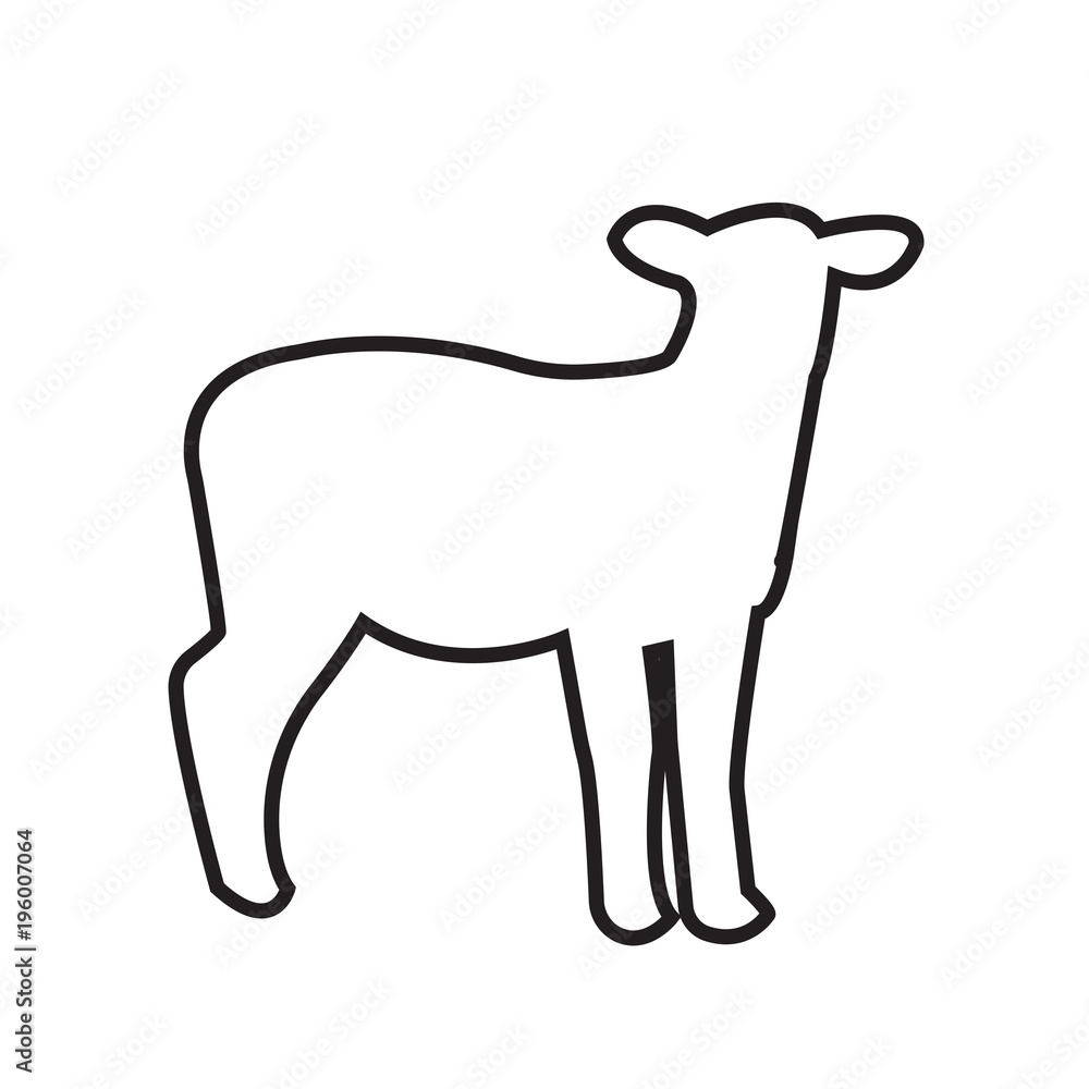 sheep outline clip art on white background Stock Vector | Adobe Stock
