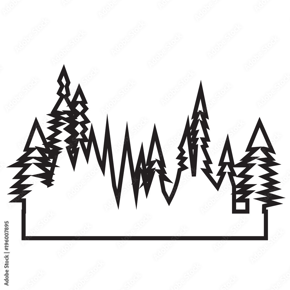 treeline outline on white background Stock Vector | Adobe Stock