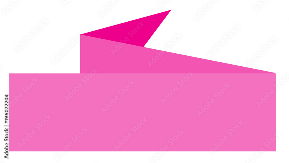 pink ribbon banner on white background. pink banner. flat style ...