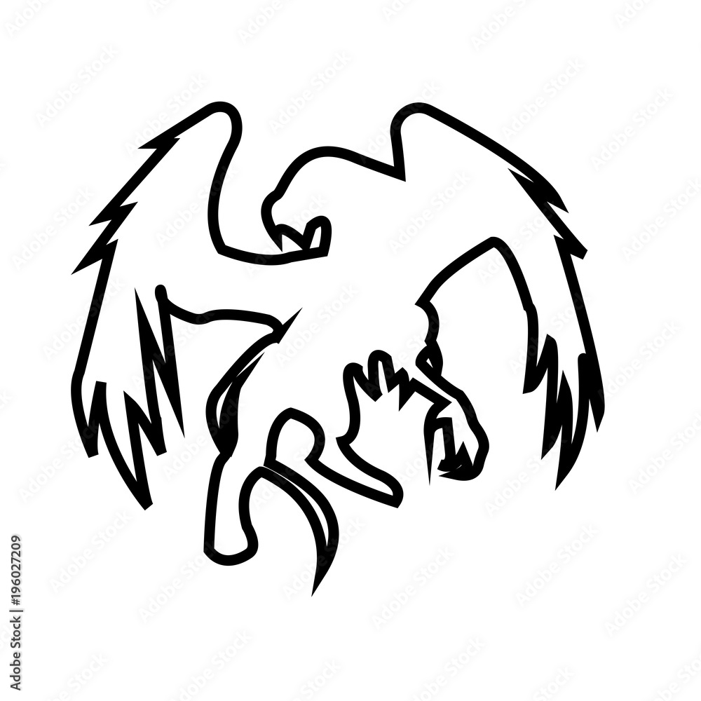 griffin outline on white background Stock Vector | Adobe Stock