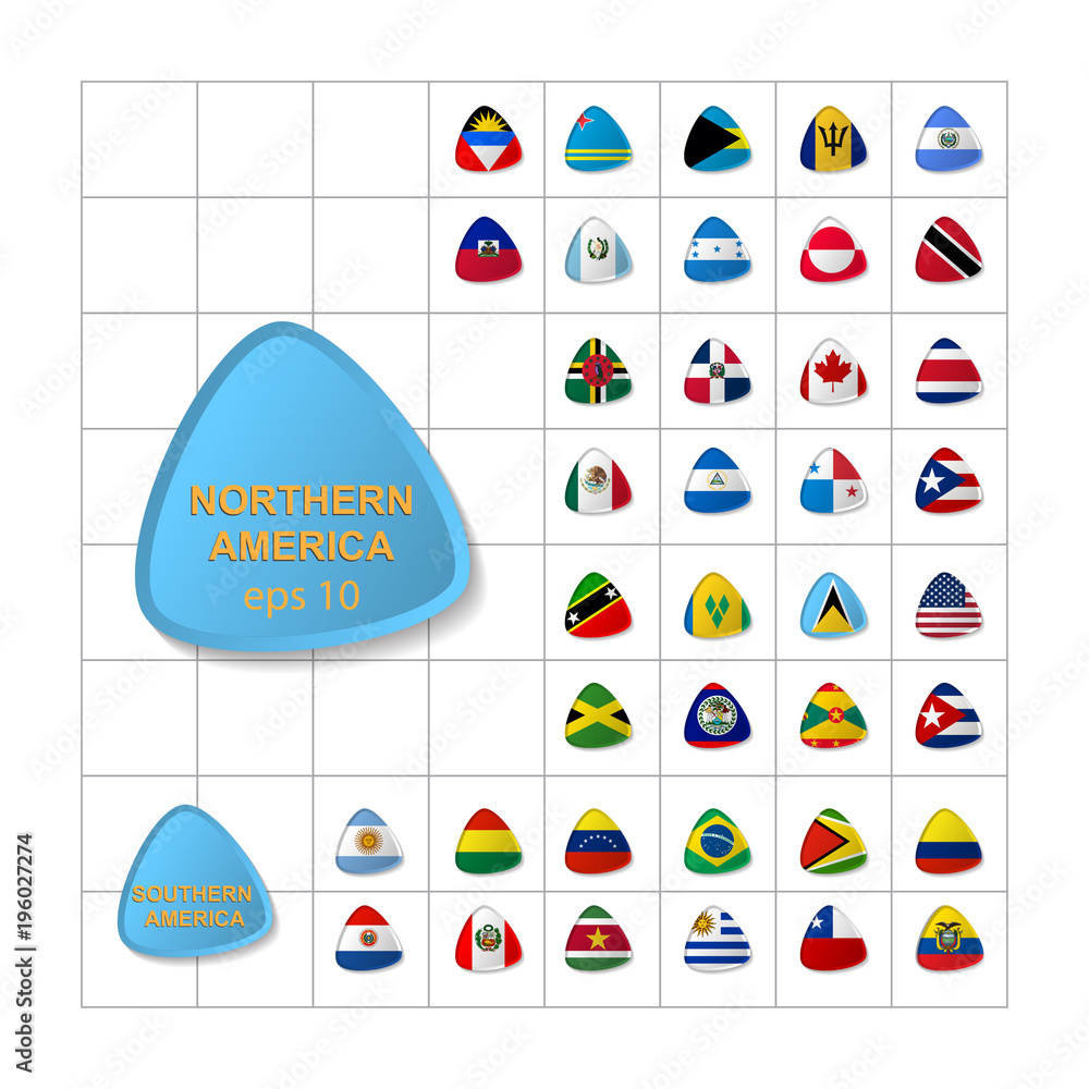 Flat Round Flags of America - Full Vector CollectionVector Set of ...