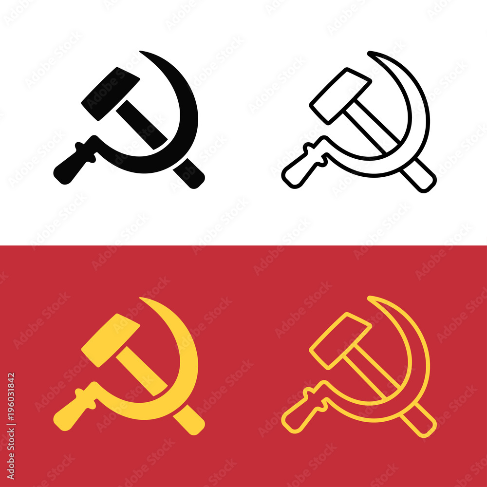 Communist hammer and sickle symbol Stock Vector | Adobe Stock