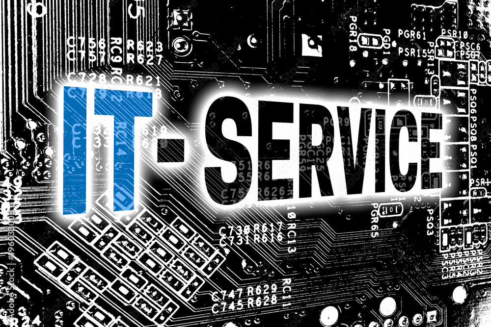 IT-Service mit Leitplatine Konzept Hintergrund Stock-Foto | Adobe Stock