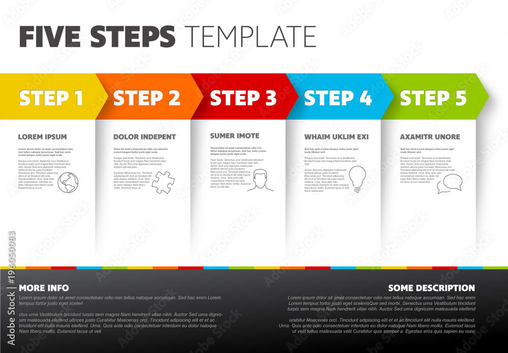 Five Step Infographic Layout Stock Template | Adobe Stock