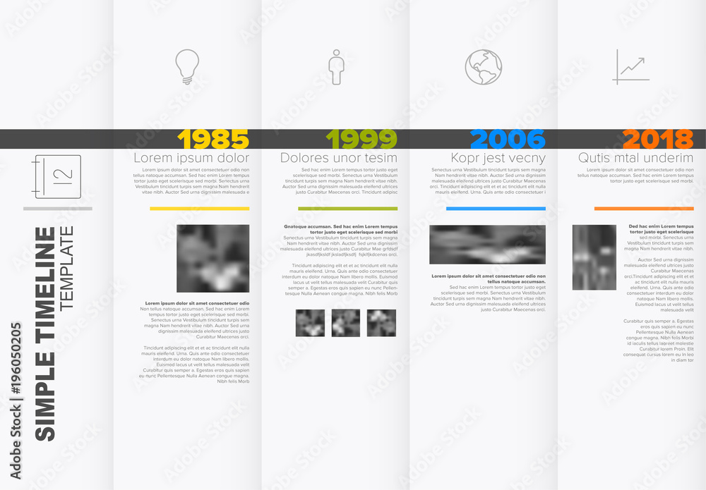 Four Section Timeline Infographic Layout Stock Template | Adobe Stock
