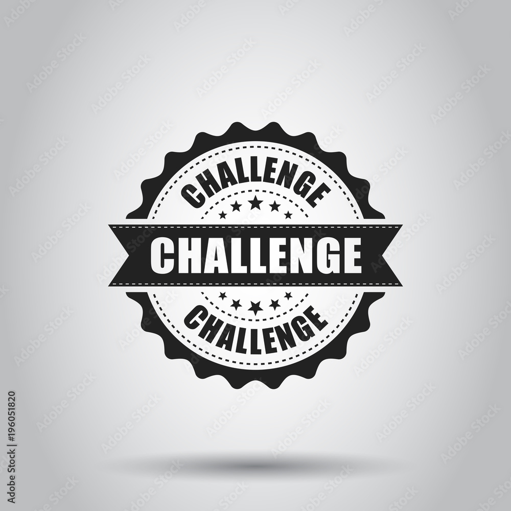 Challenge grunge rubber stamp. Vector illustration on white background ...