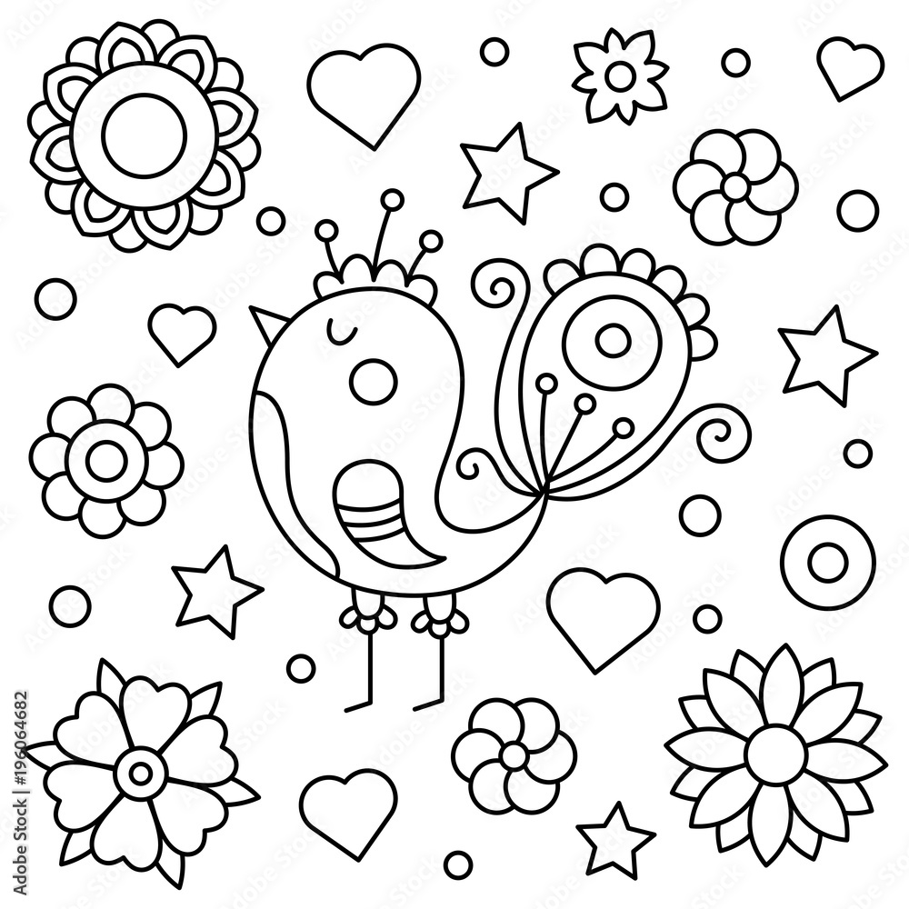 Coloring page. Vector illustration. Stock Vector | Adobe Stock
