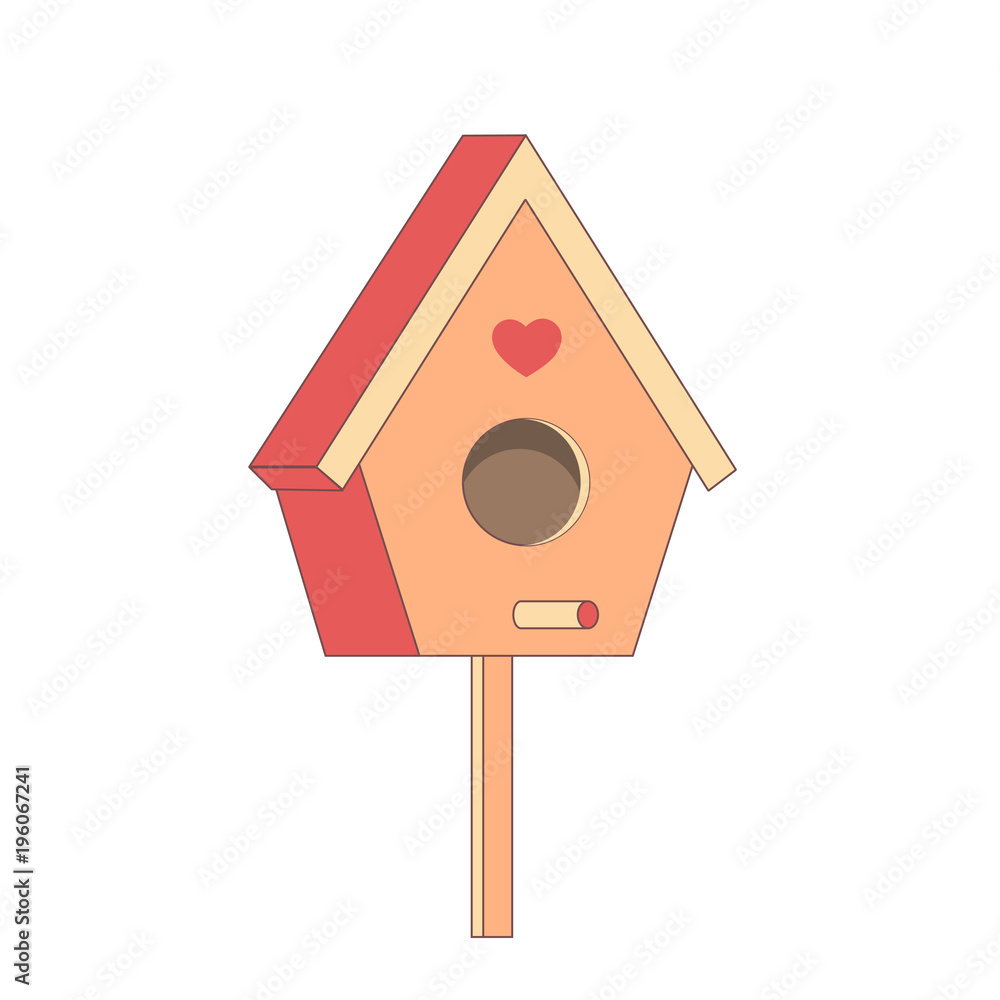 Cartoon isolated birdhouse. Stock Illustration | Adobe Stock