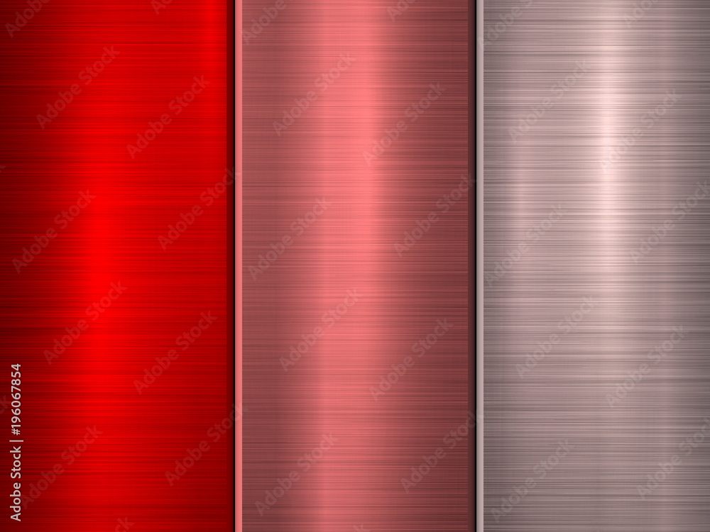 Red, bronze and pink metal technology background with polished, brushed ...