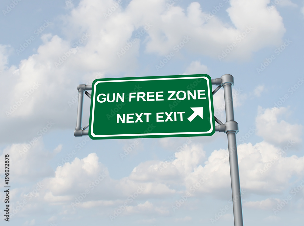 Gun free zone concept and firearm weapon prohibition idea as a highway ...