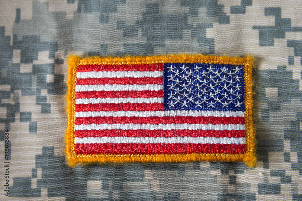 USA flag on military uniform Stock Photo | Adobe Stock