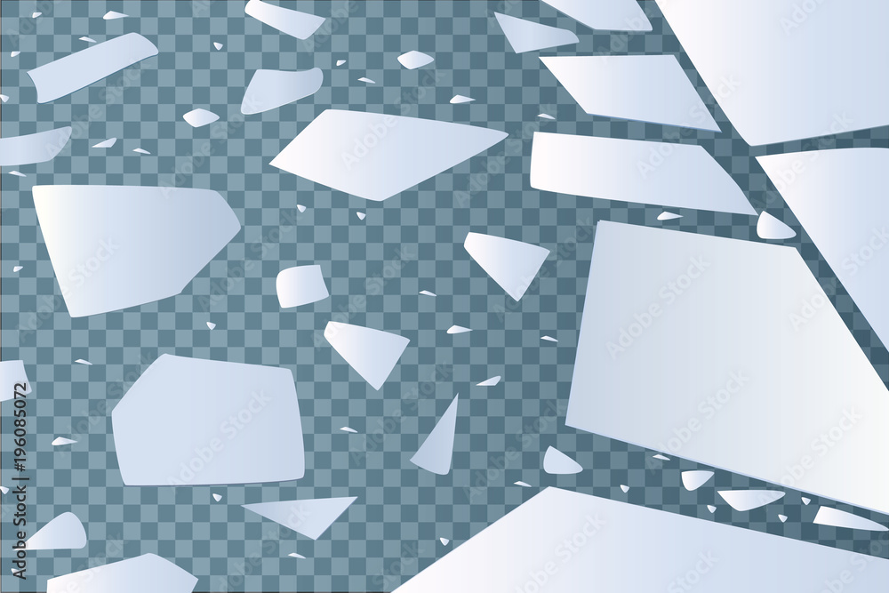 The surface texture is cracked on ice, isolated on a transparent ...