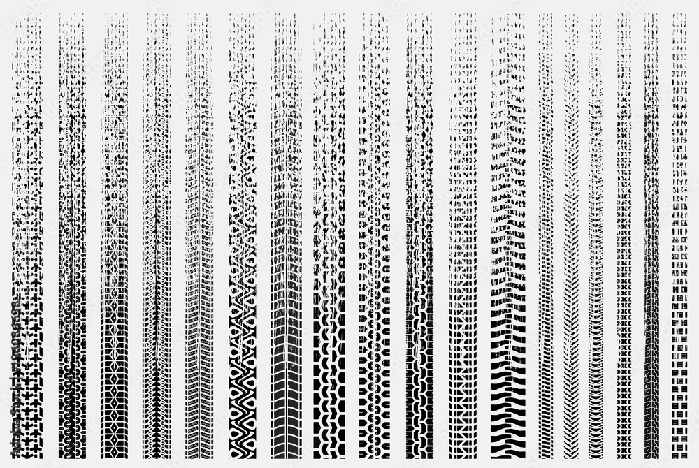 Tire tracks of various vehicles Stock Vector | Adobe Stock