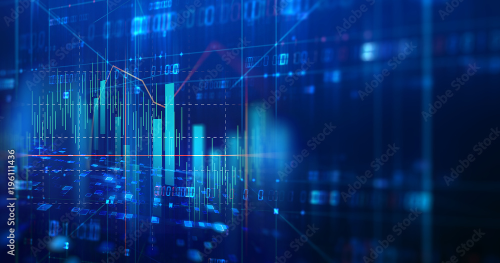 stock market chart data screen on technology background Stock ...