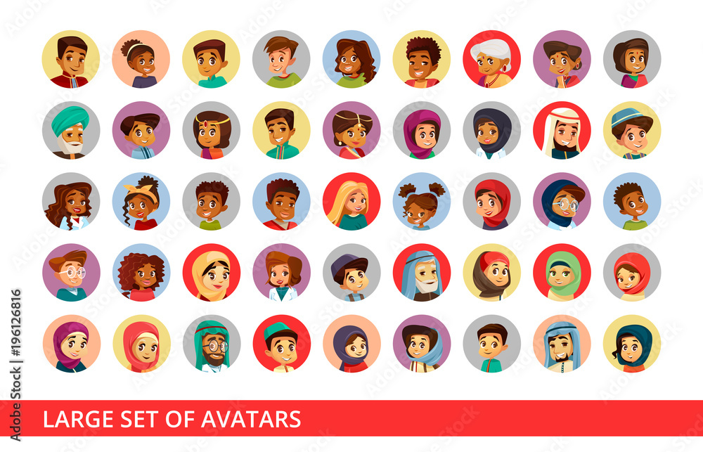 Social network user avatars vector cartoon illustration of people and ...