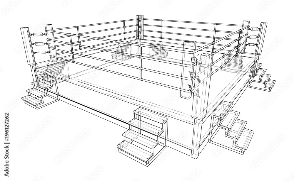 Boxing ring isolated on white background Stock Vector | Adobe Stock