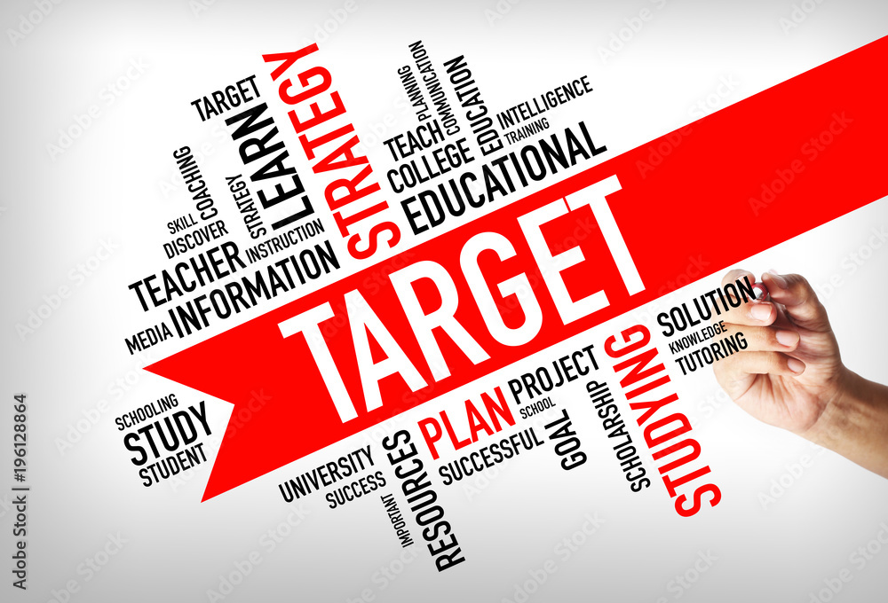 Word cloud concept hand writing Target Stock Photo | Adobe Stock