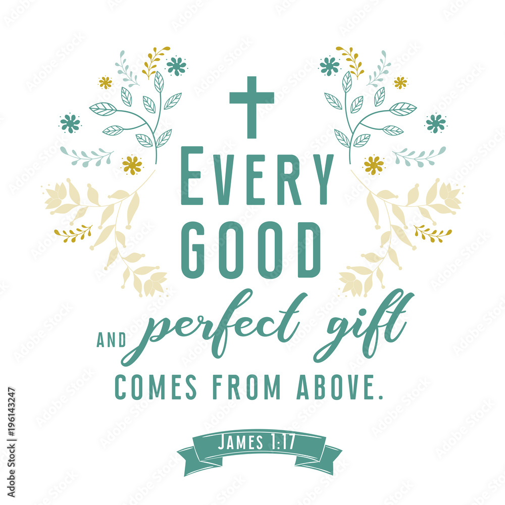 Bible quote, verbs with wreath design, vector illustration Stock Vector ...