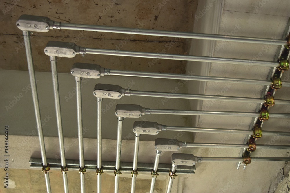 Electrical Conduit connected to junction box for connect electrical ...
