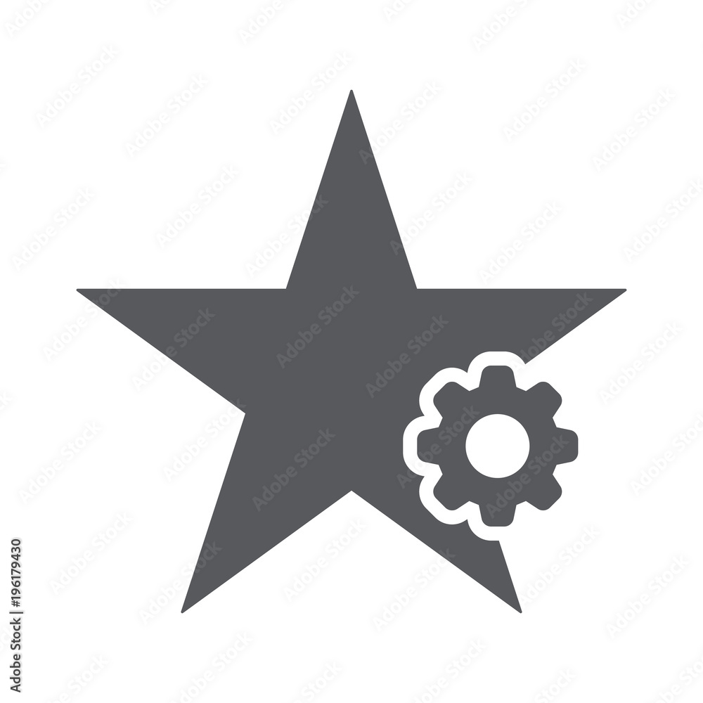 Star icon with settings sign. Star icon and customize, setup, manage ...