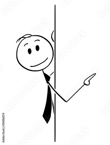 Cartoon stick man drawing conceptual illustration of businessman ...